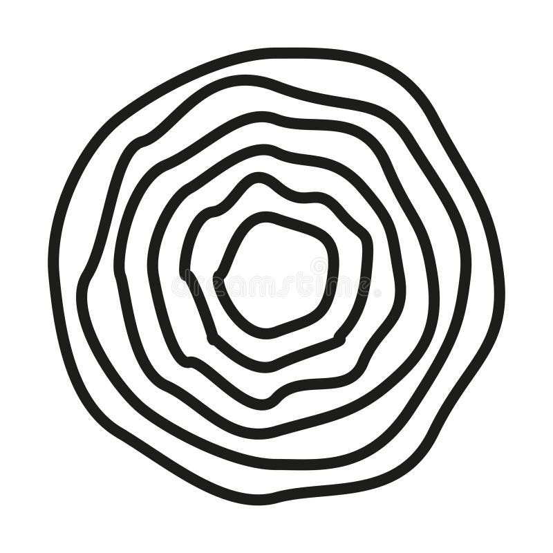 Abstract Tree Rings. Black White Vector. Organic Growth Pattern ...