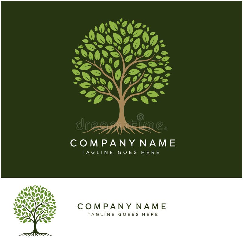 Abstract tree logo design stock illustration. Illustration of leaves ...