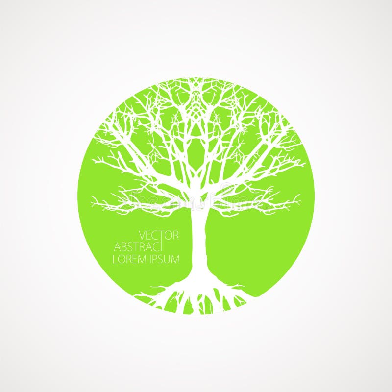Abstract Tree with Roots. Plant in Garden Stock Vector - Illustration ...