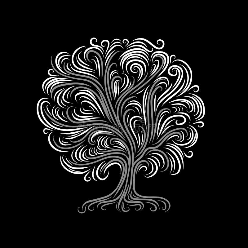 Abstract Tree with Roots for Your Design Stock Vector - Illustration of ...