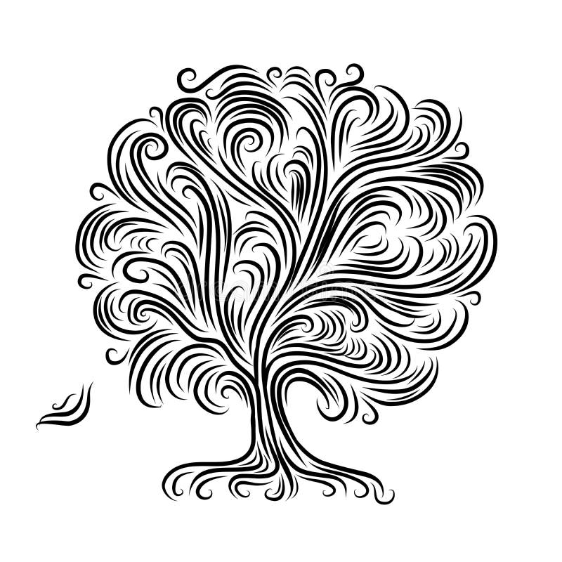 Abstract Tree with Roots for Your Design Stock Vector - Illustration of ...