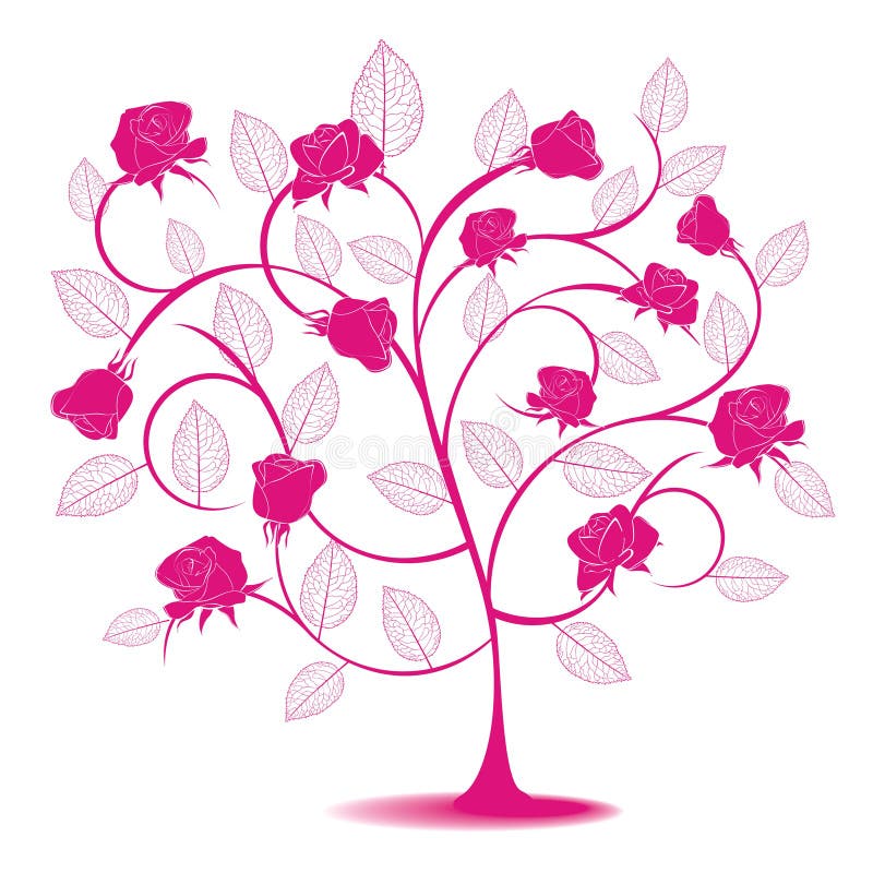 Abstract tree with rose stock vector. Illustration of tree - 20928122