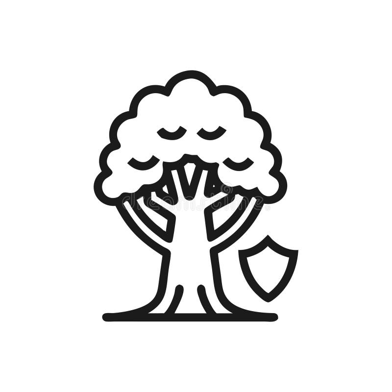 Abstract Tree Shield Logo - Black and White Vector Symbol Design Stock ...