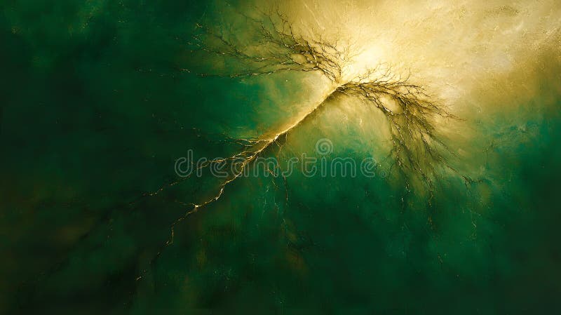 Abstract Tree Silhouette in Bright Green Hues. Stock Illustration ...