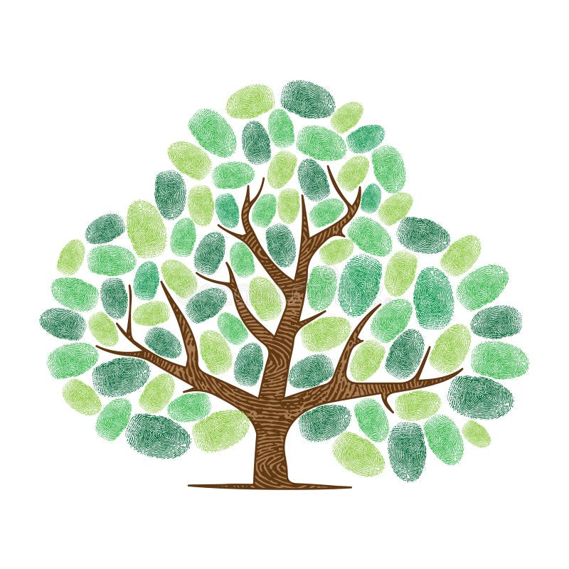 Abstract Finger Tree Silhouettes Set Stock Vector - Illustration of ...