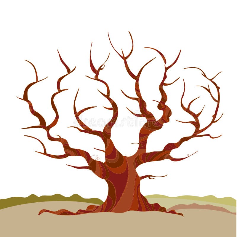 Abstract Tree Silhouette Illustration Stock Vector - Illustration of ...