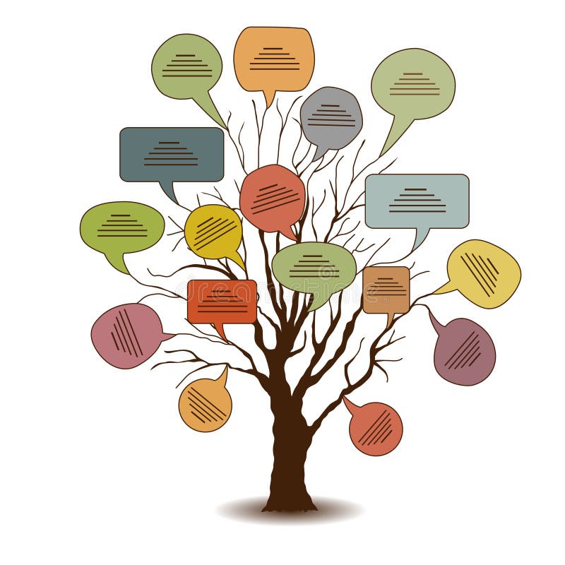 Tree Of Speech Bubbles. Vector Illustration Decorative Background ...