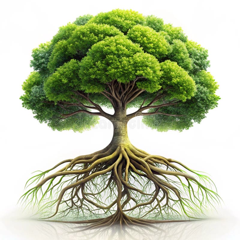 Abstract Tree with Spiraling Roots Stock Illustration - Illustration of ...