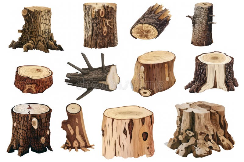 Abstract Tree Stumps: Different Tree Stump Profiles, Each Showcasing ...