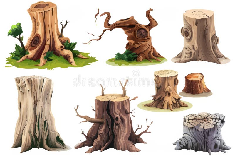 Abstract Tree Stumps: Different Tree Stump Profiles, Each Showcasing ...