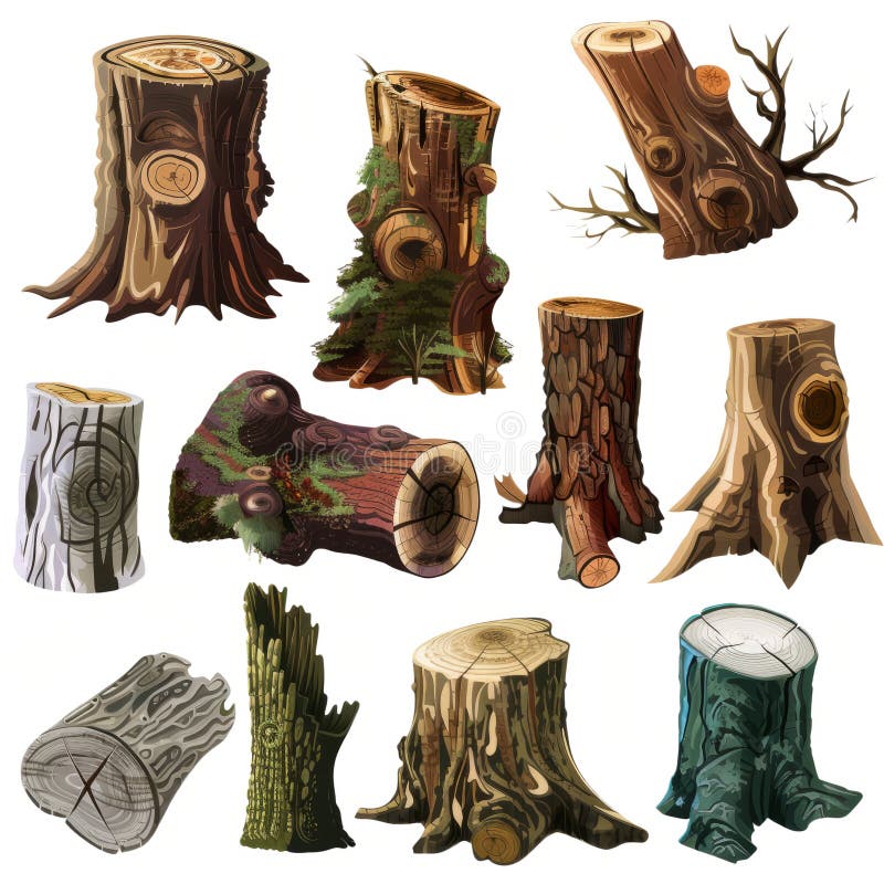 Abstract Tree Stumps: Different Tree Stump Profiles, Each Showcasing ...