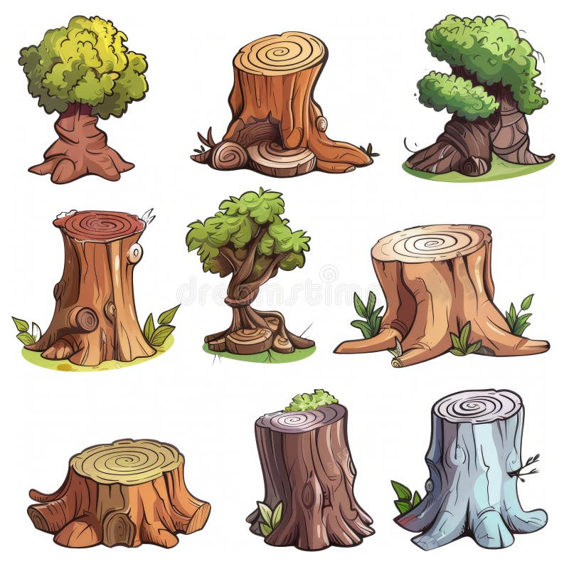 Abstract Tree Stumps: Different Tree Stump Profiles, Each Showcasing ...