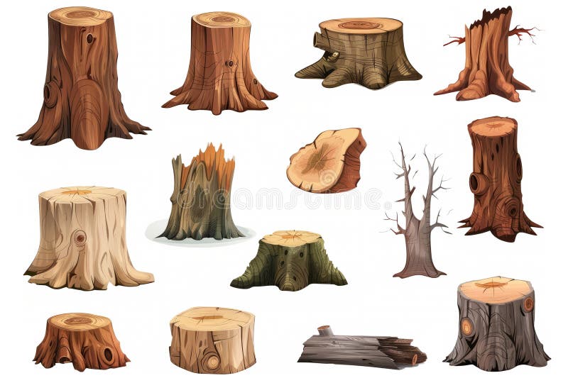 Abstract Tree Stumps: Different Tree Stump Profiles, Each Showcasing ...