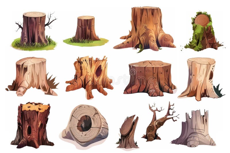 Abstract Tree Stumps: Different Tree Stump Profiles, Each Showcasing ...