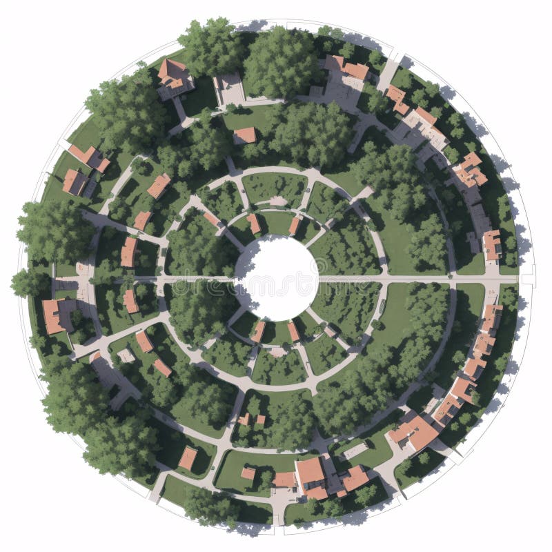 An Abstract Tree Top View for a Landscape Plan and Architecture Layout ...