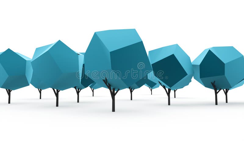 Abstract Trees Concept Rendered on White Background Stock Illustration ...