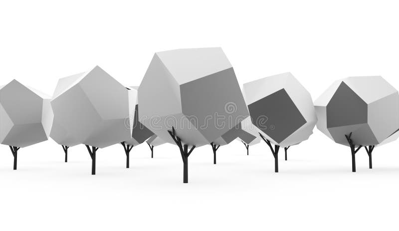 Abstract Trees Concept Rendered on White Background Isolated Stock ...