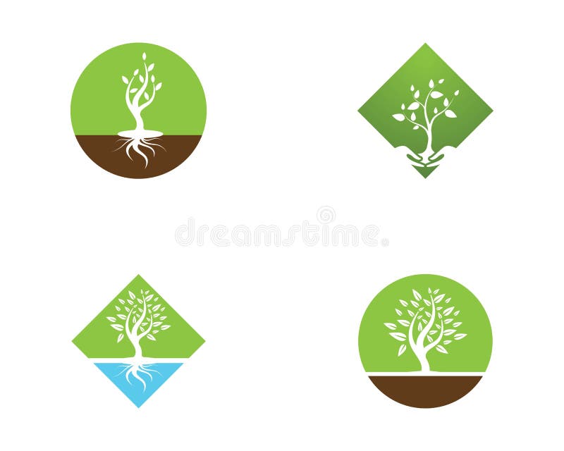 Abstract Trees Icon Logo Vector Illustration Stock Vector ...