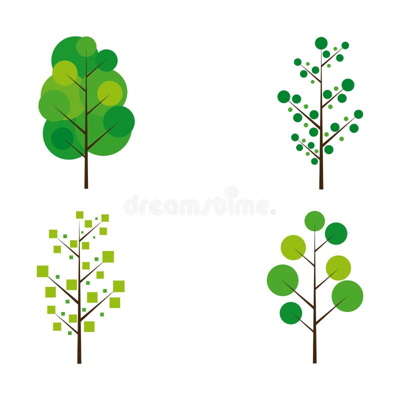 Set of Abstract trees stock vector. Illustration of digitally - 77935346