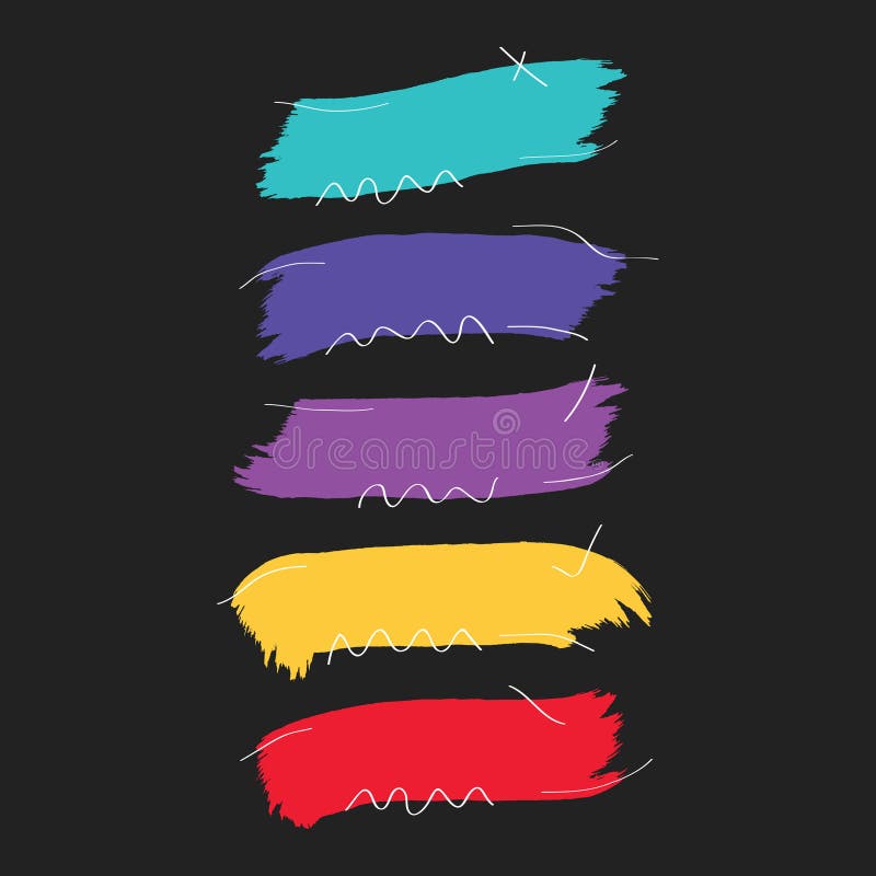 Abstract Trendy Bright and Colorful Creative Modern Brush Empty Banners ...