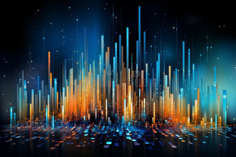 Abstract Trendy Business Data Background. Generative AI Stock ...