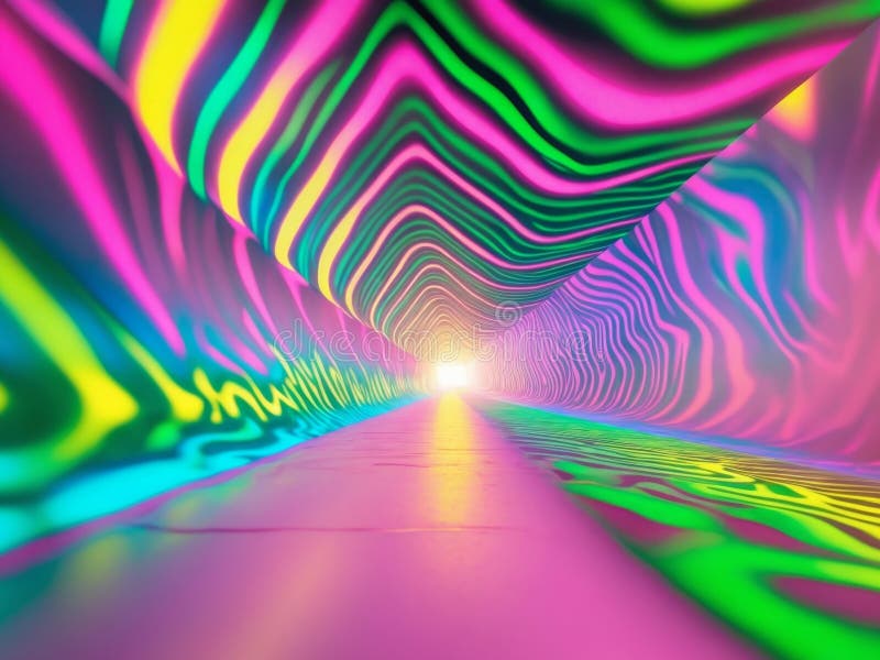 Abstract Trendy Neon Colored Psychedelic Fluorescent Striped Zebra ...