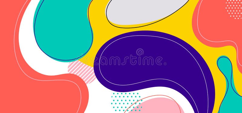 Abstract Trendy Organic Shape Composition Amorphous Forms and Lines ...
