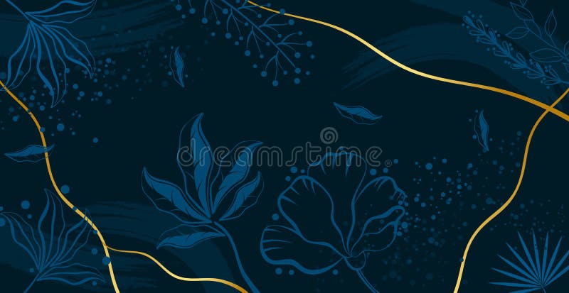 Abstract Trendy Panoramic Background with Floral and Geometric Elements ...