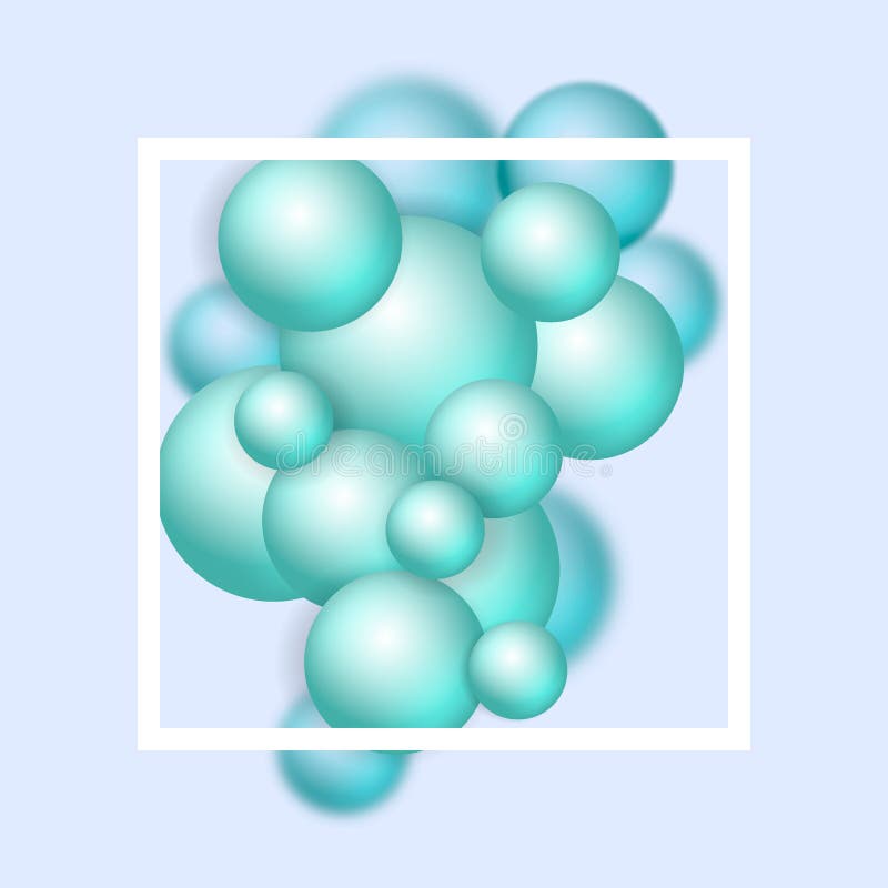 Abstract Trendy Pattern with Blue Spheres. Vector Illustration for ...