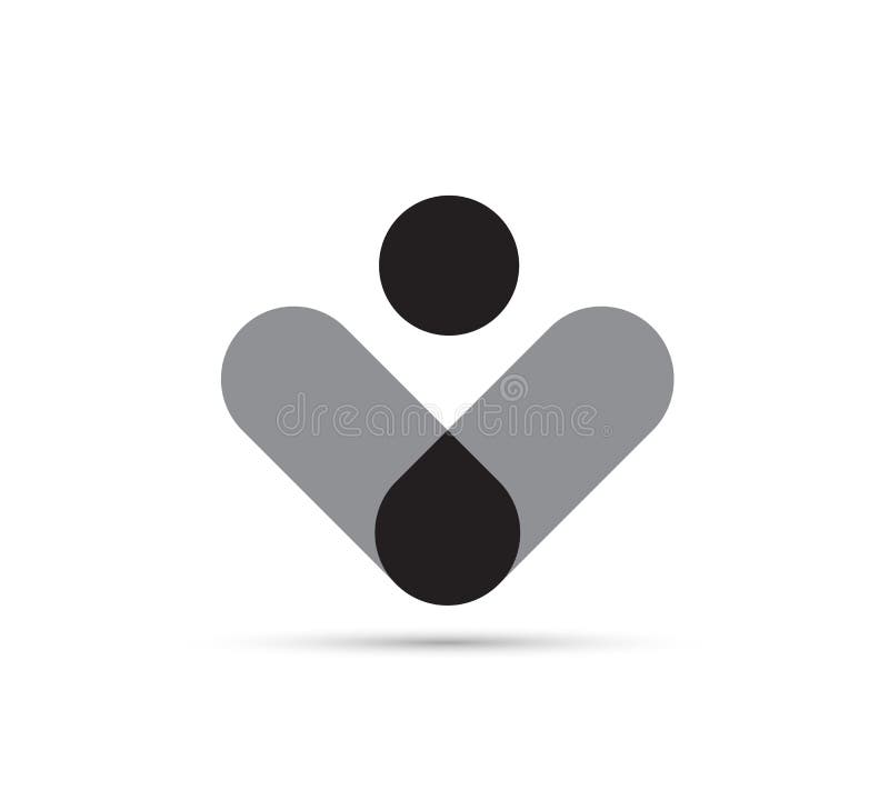 Abstract Trendy People Unity Vector Black and White Logo, Icon Vector ...