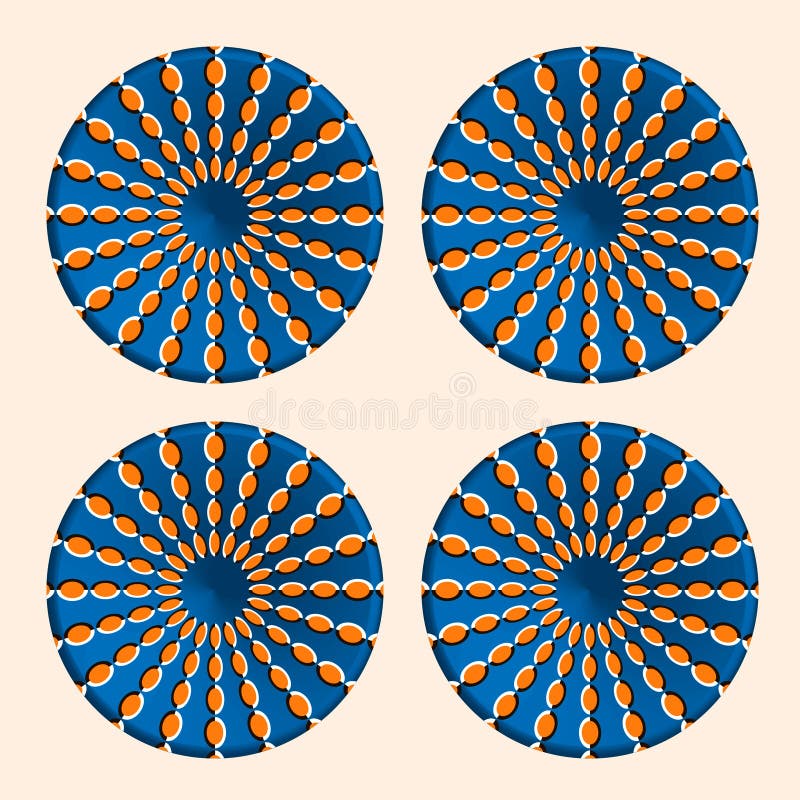 Abstract Trendy Round Optical Illusion, Motion Simulation Stock Vector ...