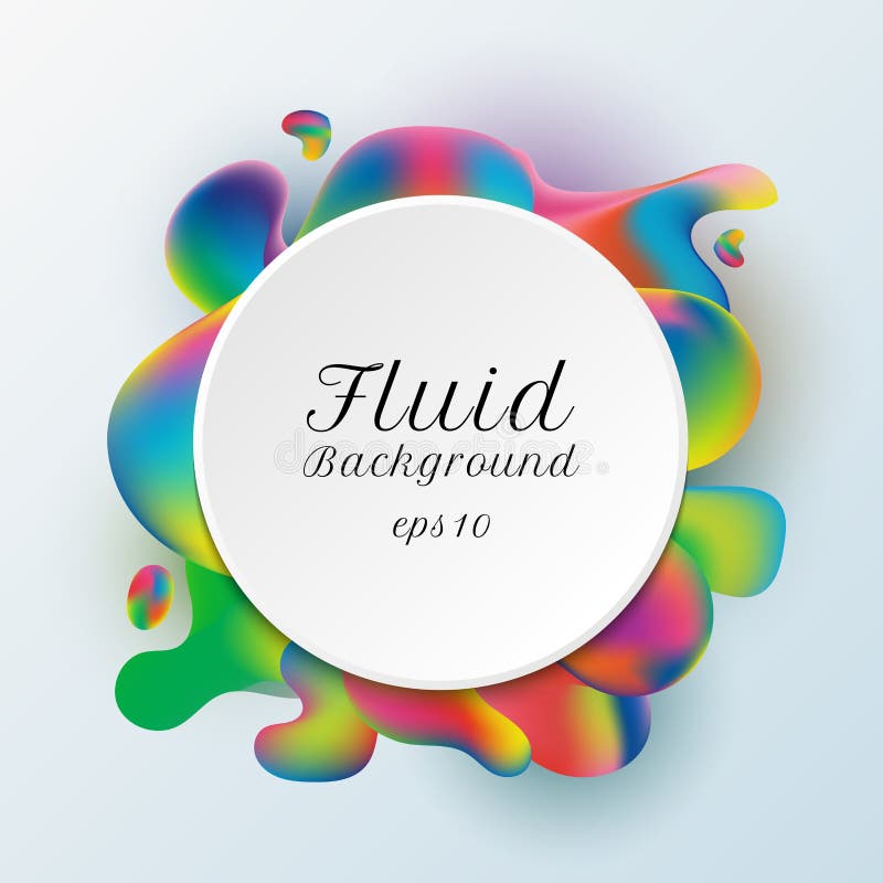 Abstract Trendy White Circle Label on Vibrant Gradient Fluid Shape ...