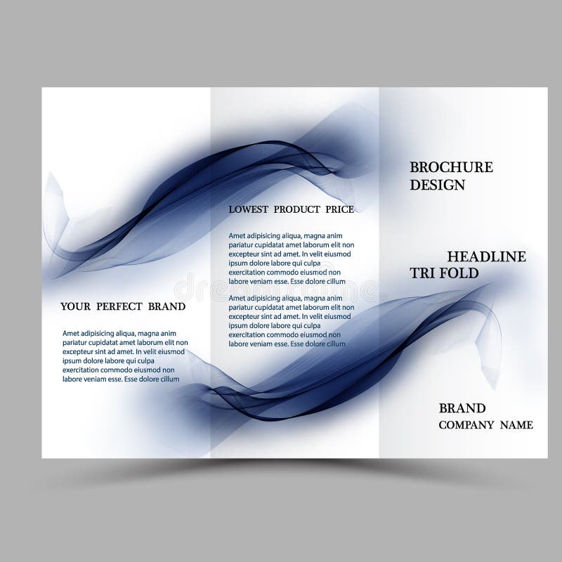 Abstract Tri-fold Brochure Template, Flyer Design Layout with Blue ...