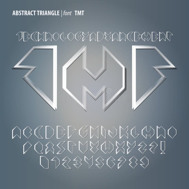 Abstract Triangle Alphabet and Digit Vector Stock Vector - Illustration ...