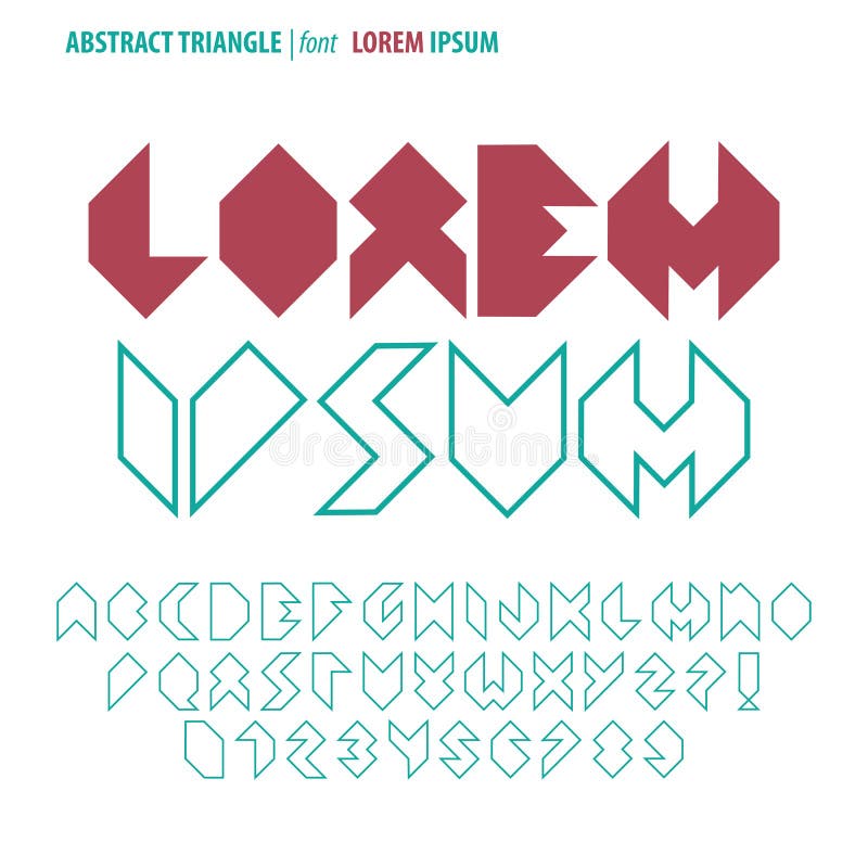 Abstract Triangle Alphabet and Digit Vector Stock Vector - Illustration ...