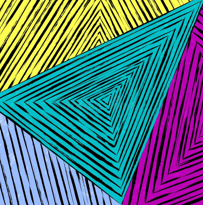 Abstract Triangle Background, Colorful Composition with Paint Strokes ...