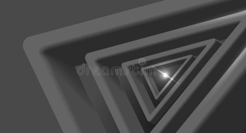 Abstract Triangle Background. 3D Empty Composed in Each Other Triangles ...