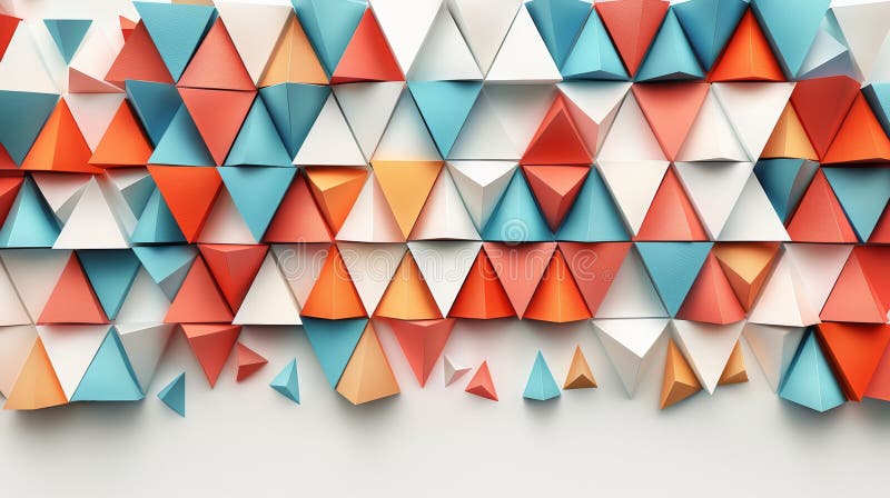 Abstract Triangle Background 3D Triangles Polygonal Wave Backdrop for ...