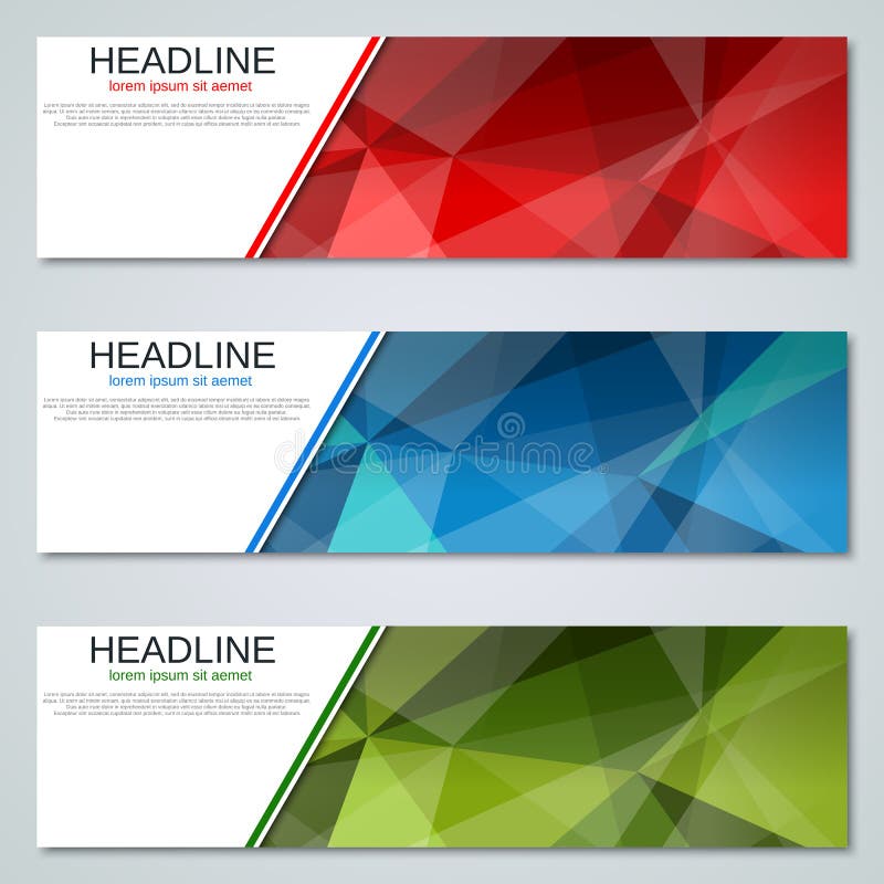 Abstract Triangle Banners Templates Collection Stock Vector ...