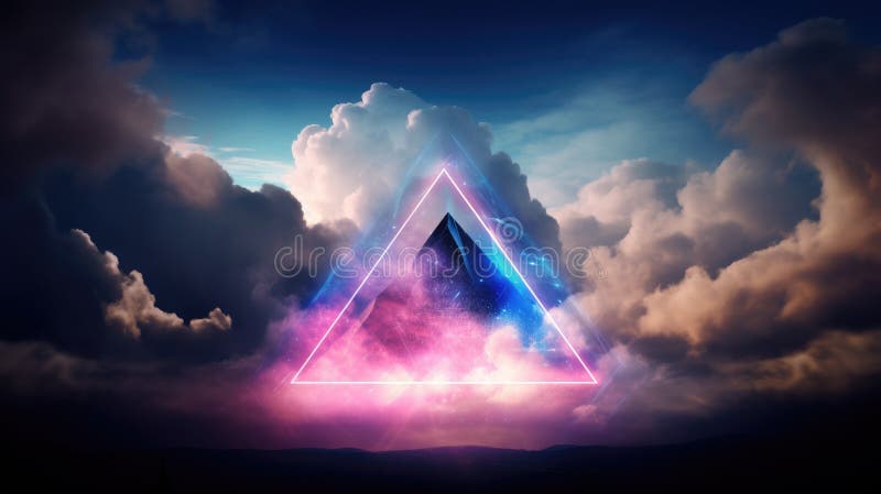 Abstract Triangle in the Clouds Stock Illustration - Illustration of ...