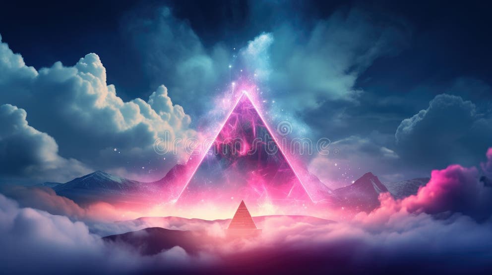 Abstract Triangle in the Clouds Stock Illustration - Illustration of ...