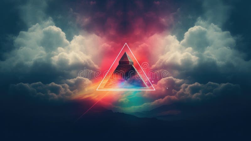 Abstract Triangle in the Clouds Stock Illustration - Illustration of ...