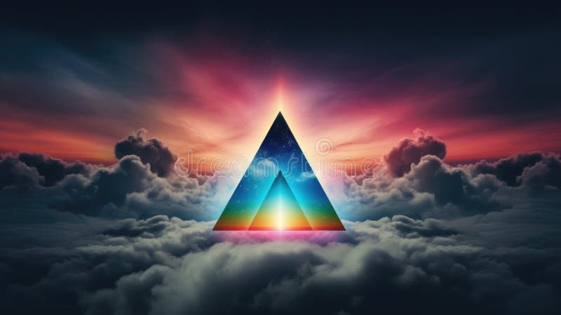 Abstract Triangle in the Clouds Stock Illustration - Illustration of ...