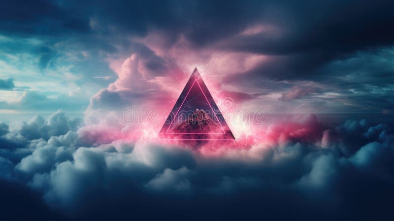 Abstract Triangle in the Clouds Stock Illustration - Illustration of ...