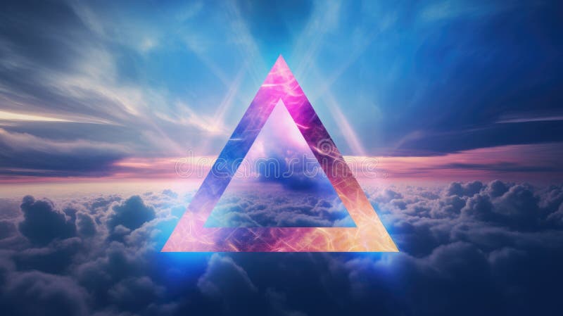 Abstract Triangle in the Clouds Stock Illustration - Illustration of ...