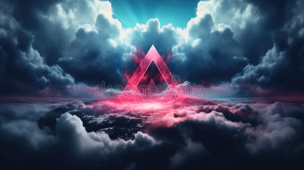 Abstract Triangle in the Clouds Stock Illustration - Illustration of ...