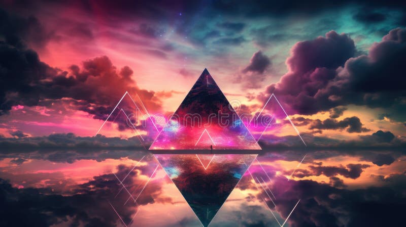 Abstract Triangle in the Clouds Stock Illustration - Illustration of ...