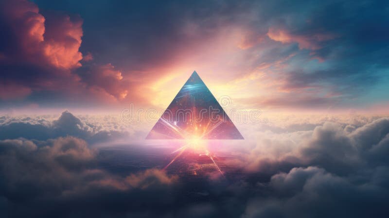 Abstract Triangle in the Clouds Stock Illustration - Illustration of ...