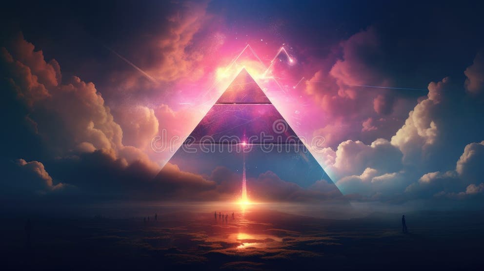 Abstract Triangle in the Clouds Stock Illustration - Illustration of ...