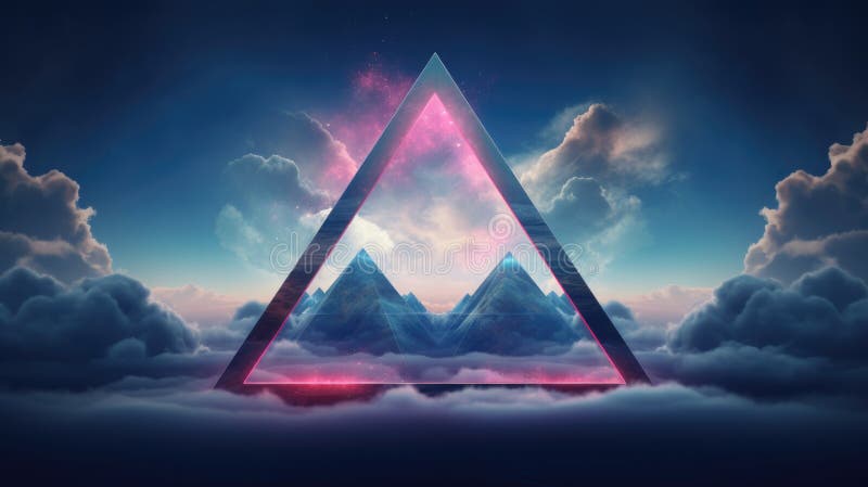 Abstract Triangle in the Clouds Stock Illustration - Illustration of internet, abstract: 287480710